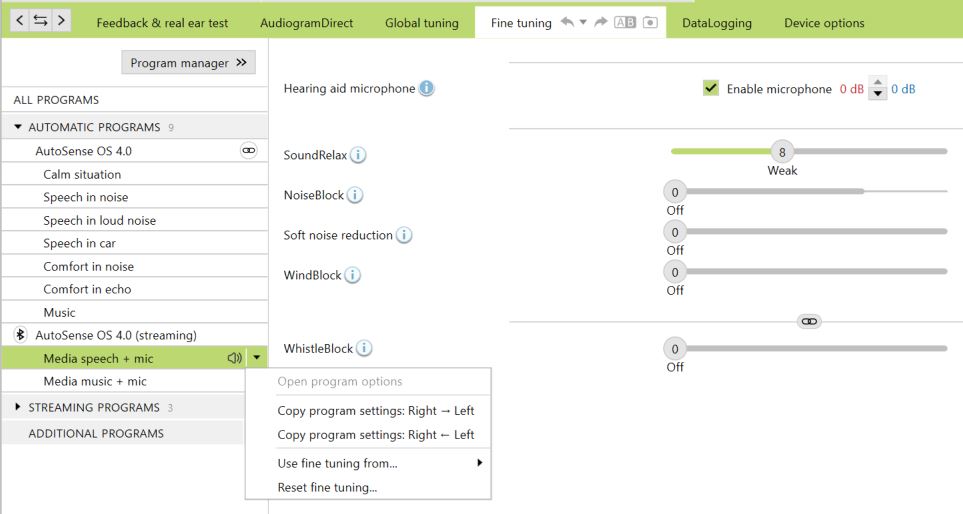 Phonak Target Difference Between Media Speech Mic And Media 